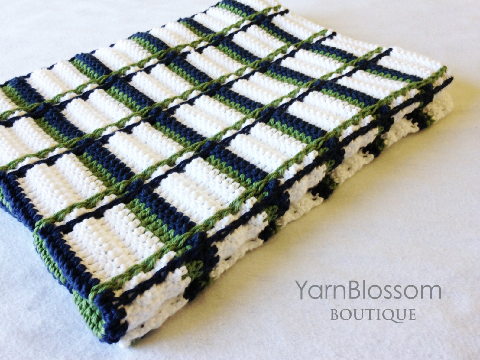 Crochet Baby Blanket PATTERN Plaid Baby Blanket PDF - Etsy