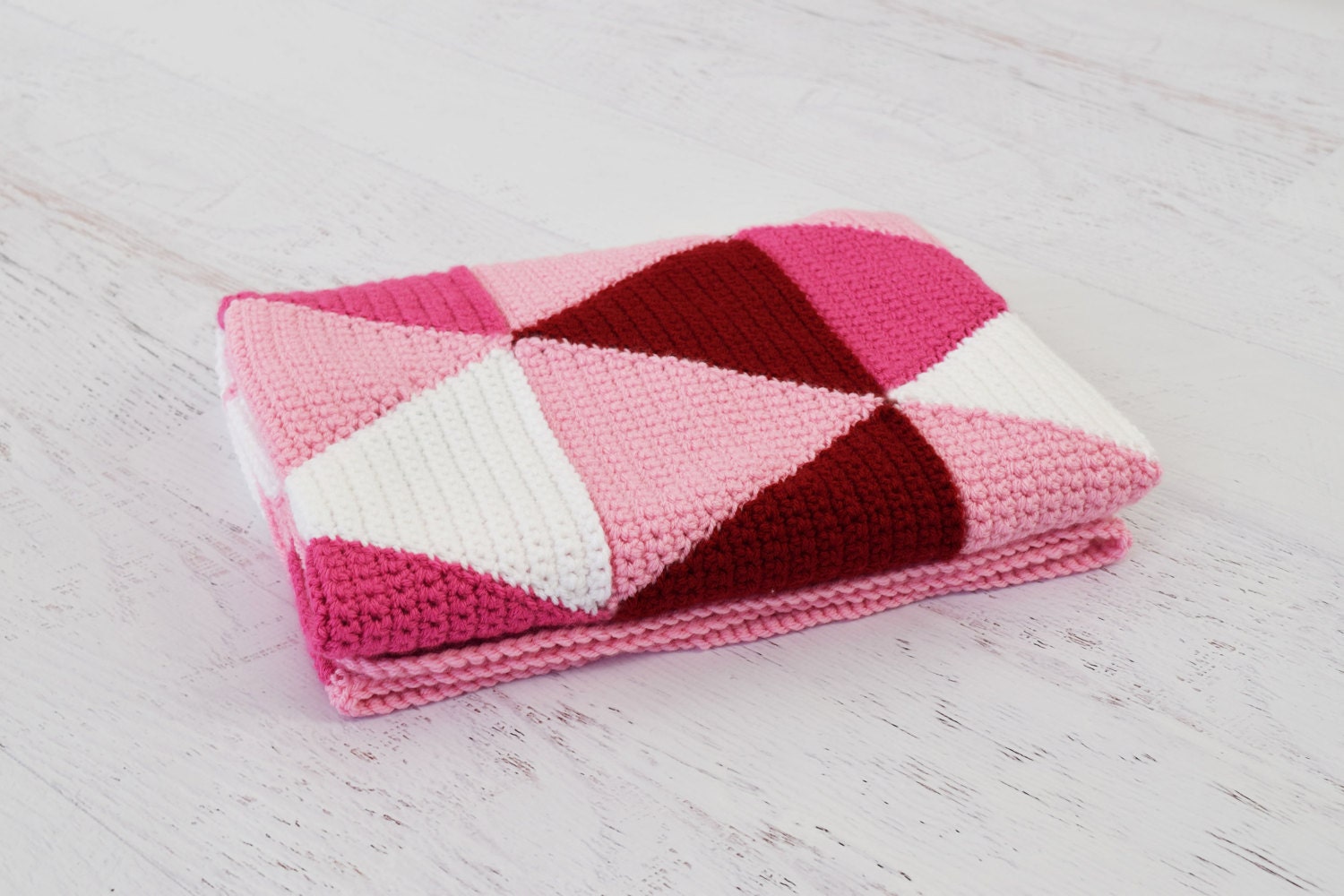 Crochet Blanket PATTERN Ombre Triangle Blanket Baby Size - Etsy