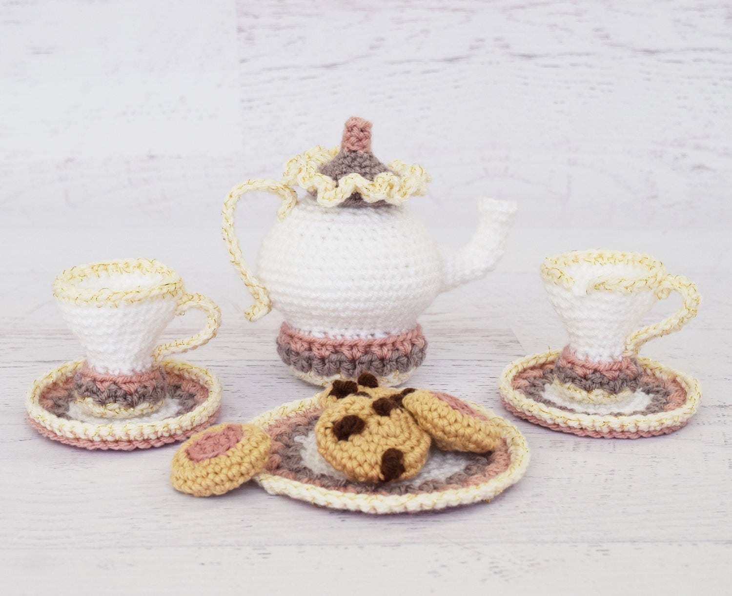 Amigurumi Crochet PATTERN - Mrs. Potts Tea and Cookies - Tea Set ...
