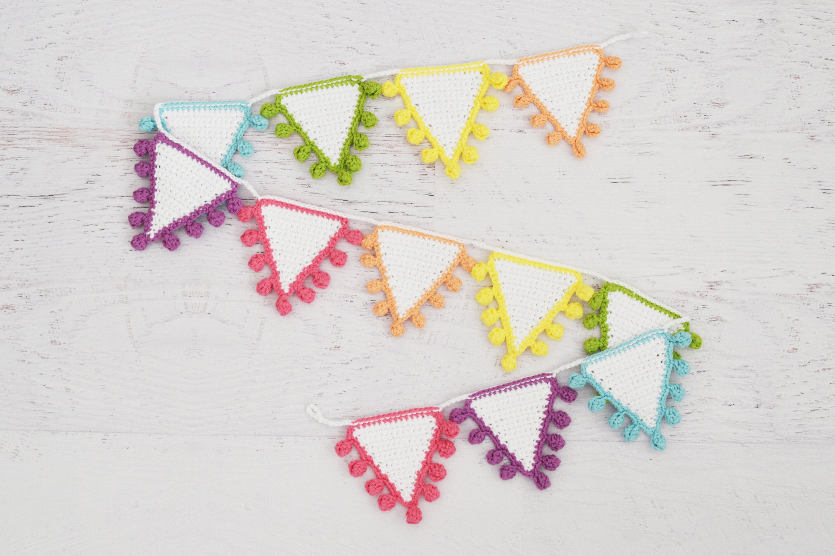 CROCHET PATTERN - Crochet Bunting - Instructions to Make a Rainbow ...