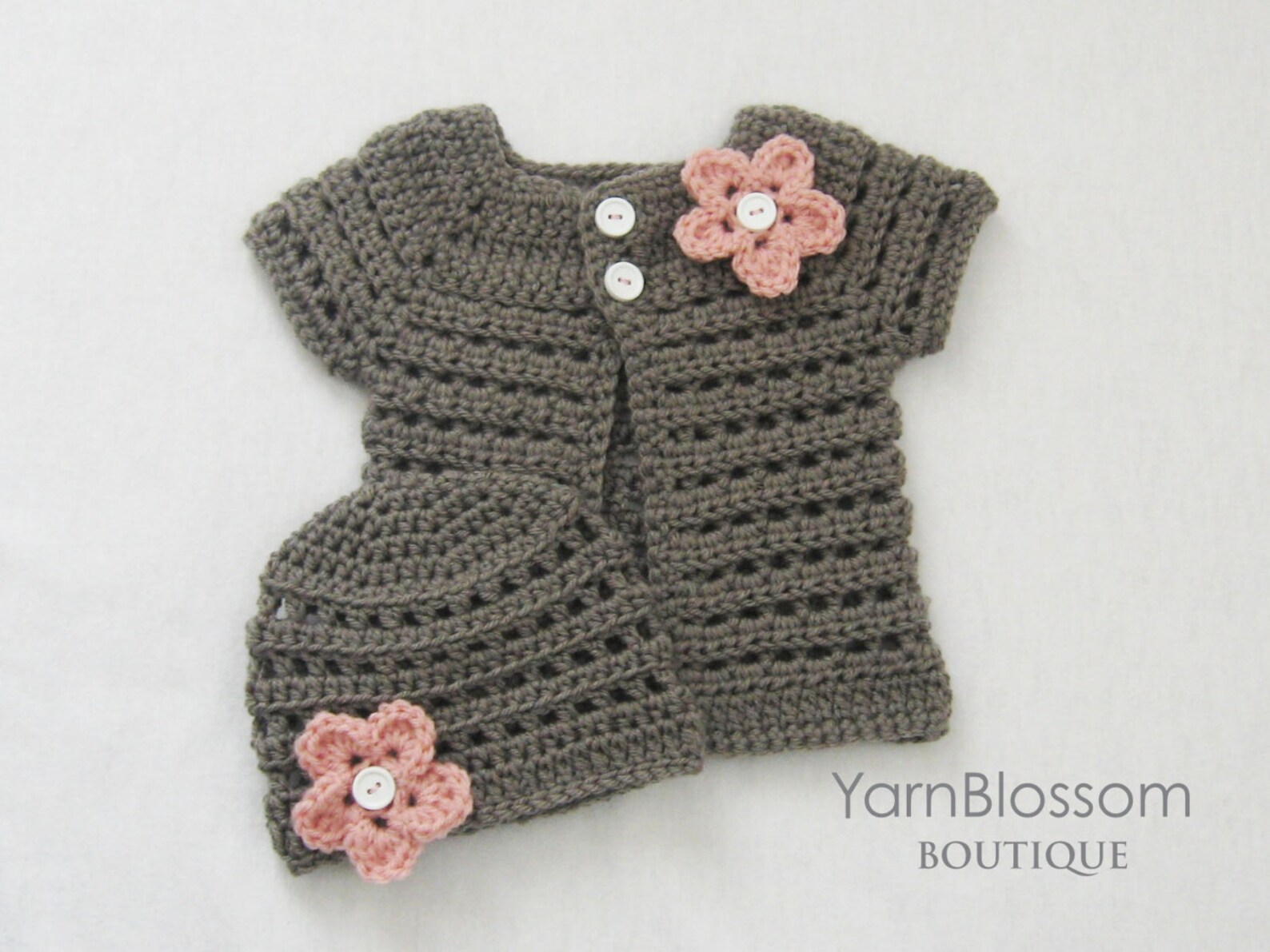 CROCHET PATTERN - Mini Miss Cardigan & Beanie - Baby Sweater Baby Girl ...