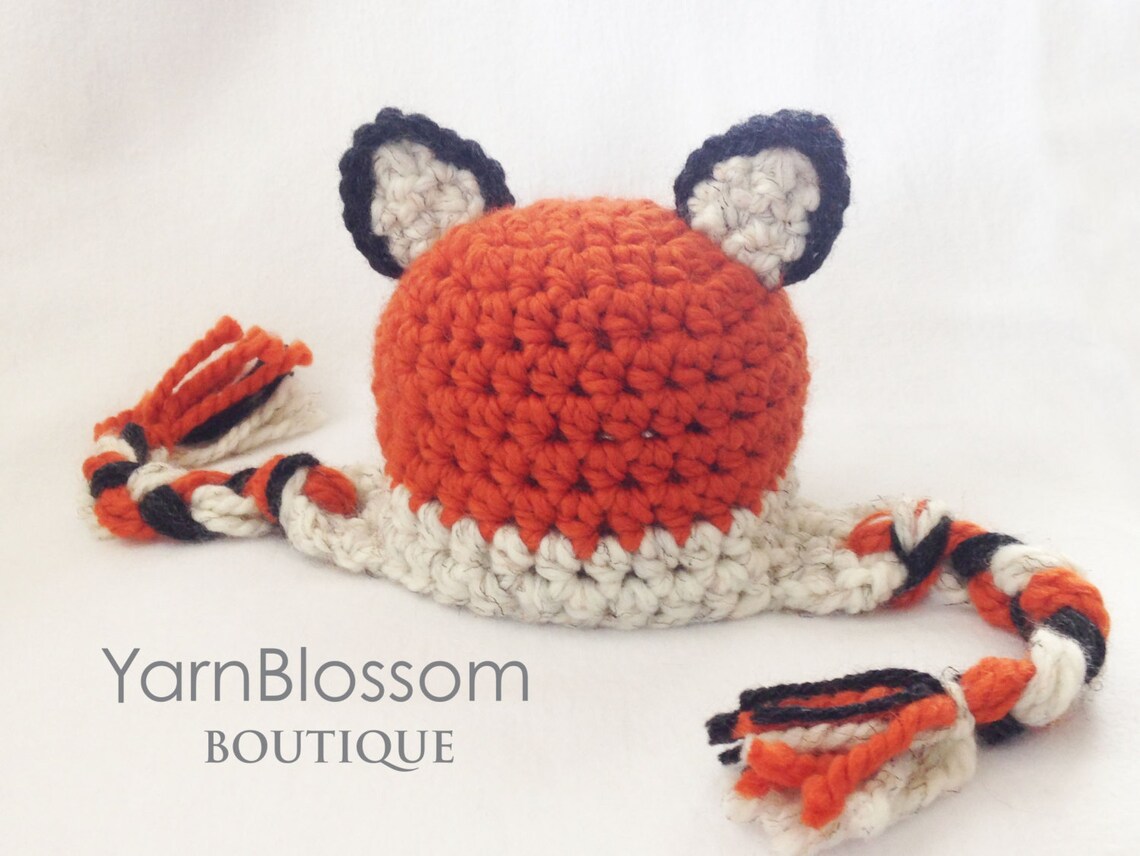 CROCHET PATTERN Baby Fox Earflap Hat (5 Sizes Included From Newborn to ...
