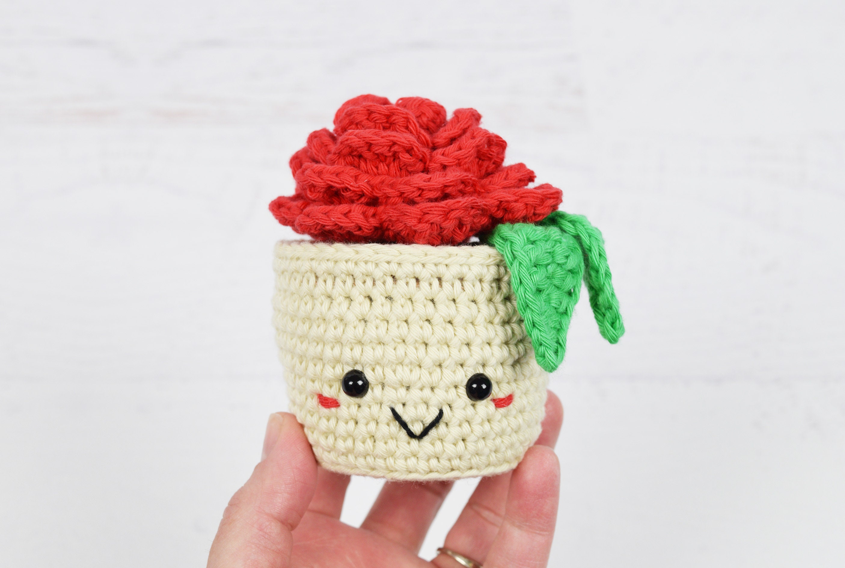 Amigurumi CROCHET PATTERN Potted Rose | Etsy