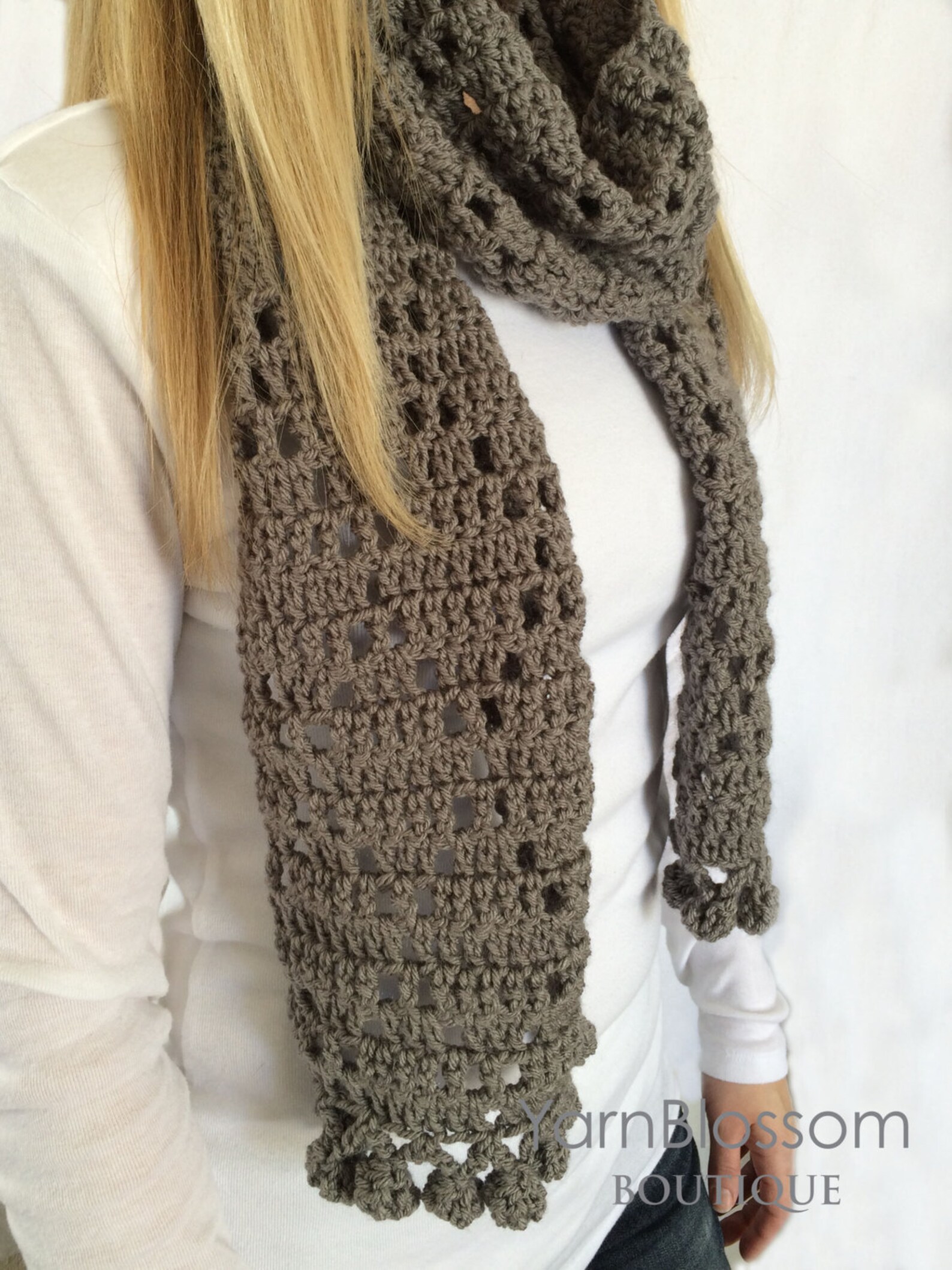 Crochet Scarf PATTERN - the Dancing Diamond Scarf - Winter Neck Warmer ...