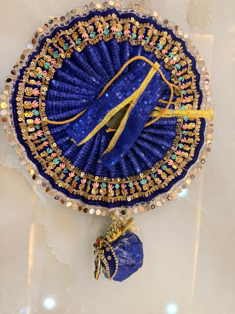 Handmade Krishna Ji Dress Set | Peacock Blue Laddu Gopal Poshak With ...