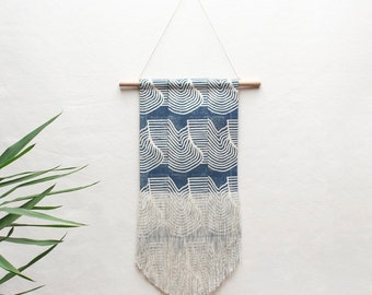 Medium Comet Block Printed Fringe Wall Hanging | Etsy