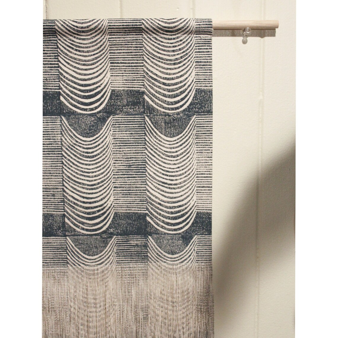 Wave Block Print Fringe Wall Hanging - Etsy