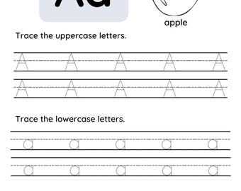 A to Z Color and Trace Alphabet Book! Color the Drawing and Trace the ...