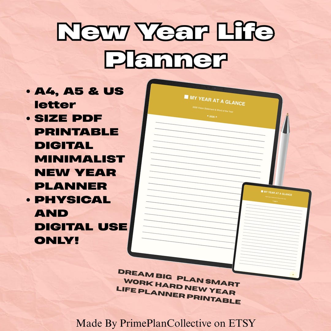 2025 Life Planner Printable: Annual Goals, Vision Board (A4 PDF) - Etsy UK