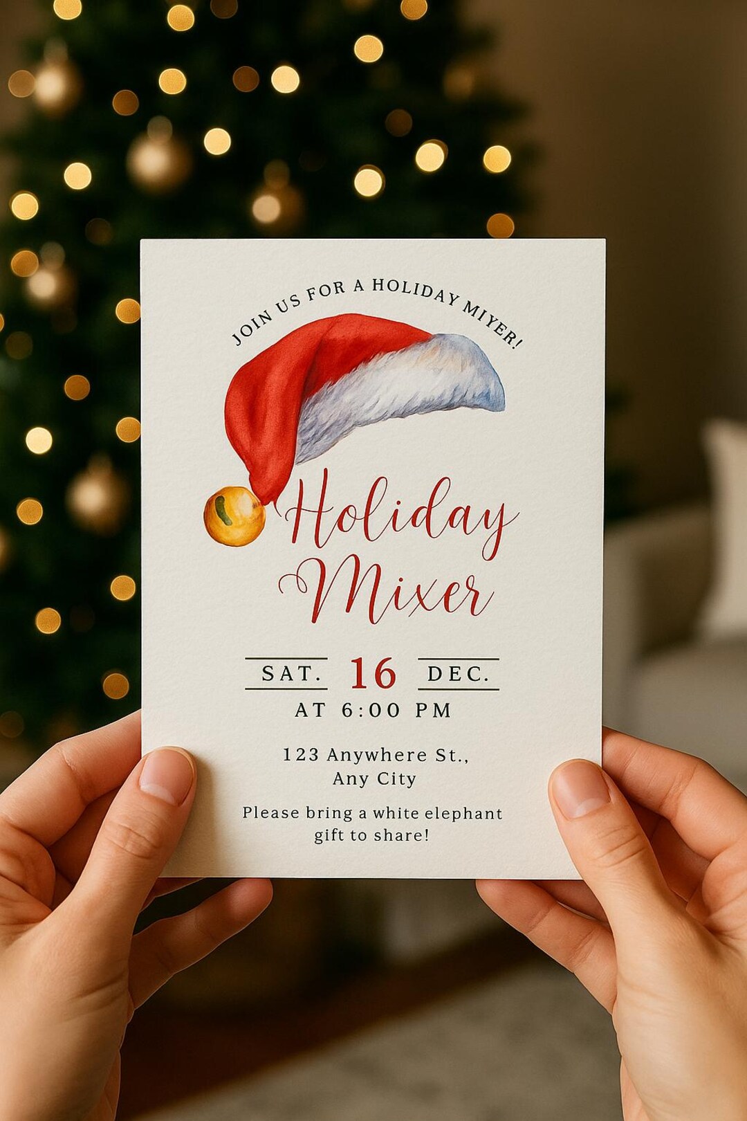 Holiday Mixer Invitation Template | Editable & Printable | Instant ...
