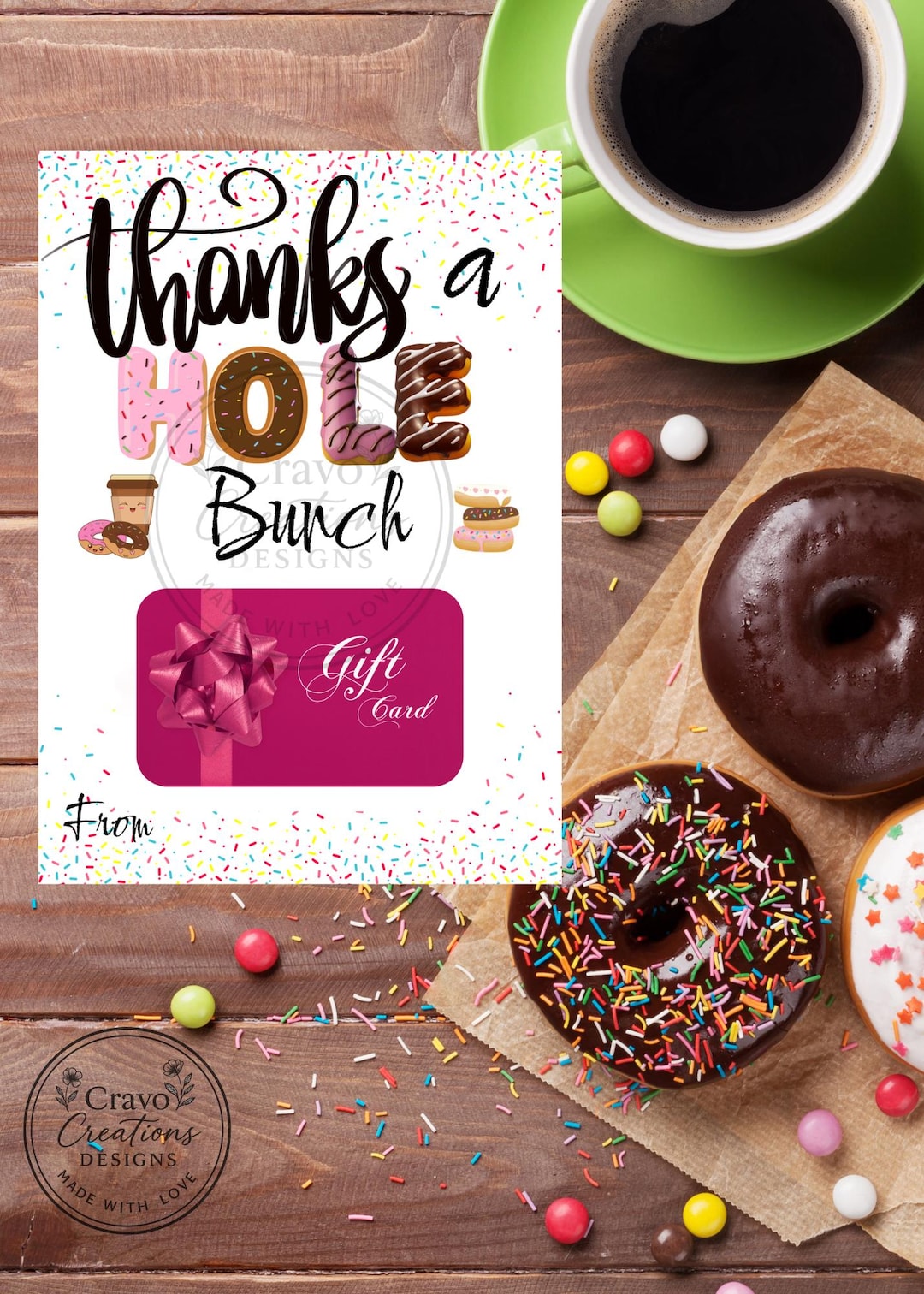 Thanks a HOLE Bunch” Printable Gift Card Holder - Etsy
