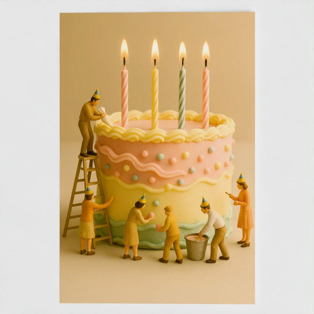 Happy Birthday Cards: Birthday Cake Scenes. - Etsy
