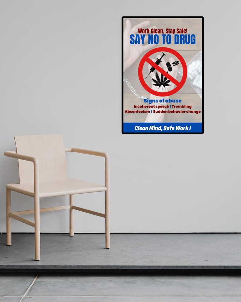 Drug-free Workplace Safety Poster | Work Clean Stay Safe Digital ...