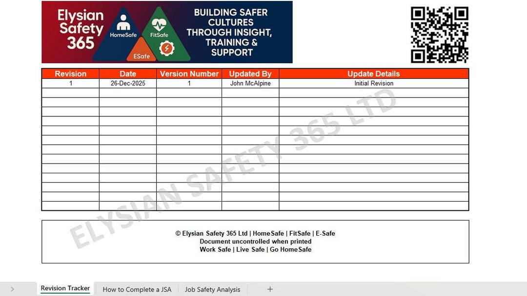 Job Safety Analysis (JSA) Template – Canada | Hazard Assessment | Csa ...