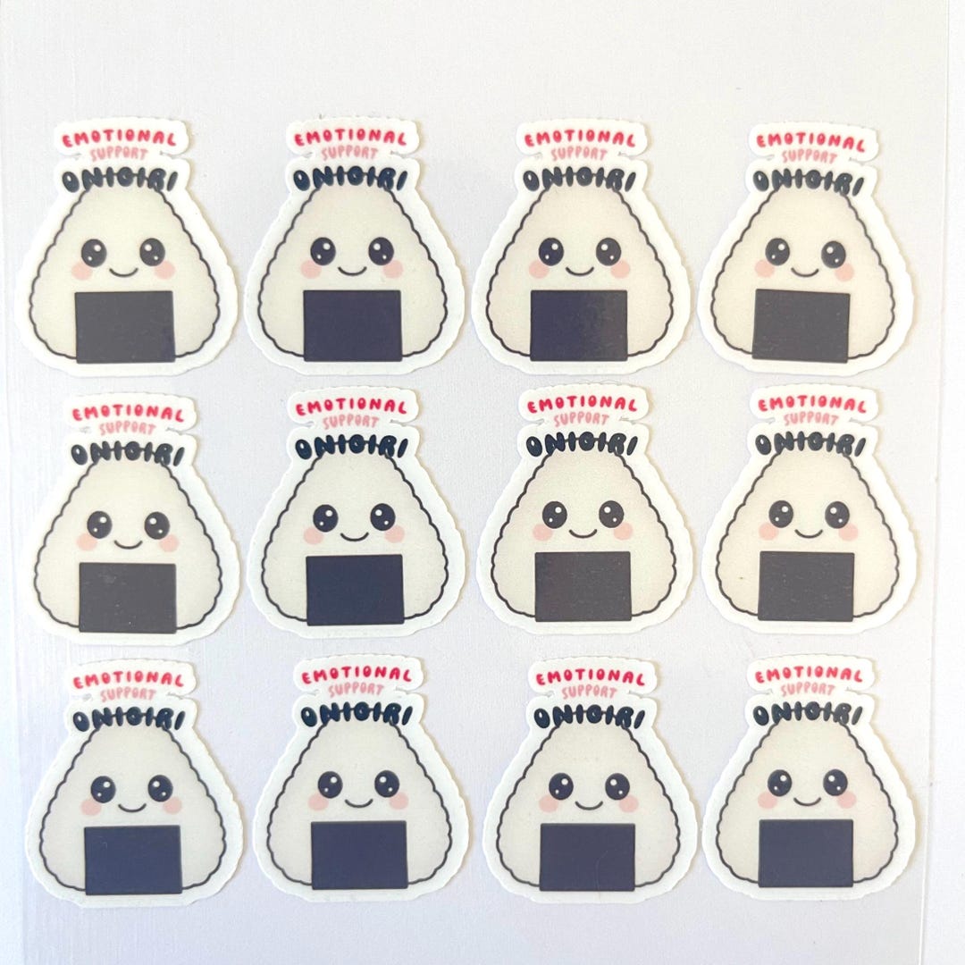 Onigiri Sticker Sheet | Kawaii Japanese Food Stickers (set of 12) - Etsy