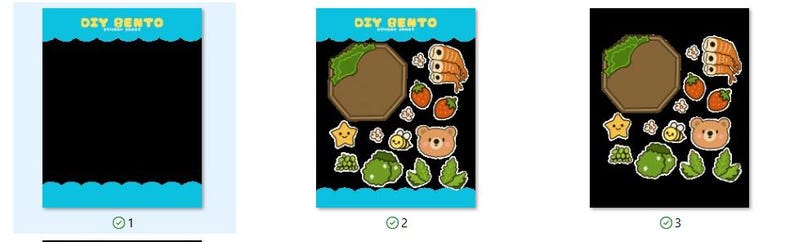 Bento PNG Sticker Sheet | Kawaii Printable Stickers | PNG & PDF for ...