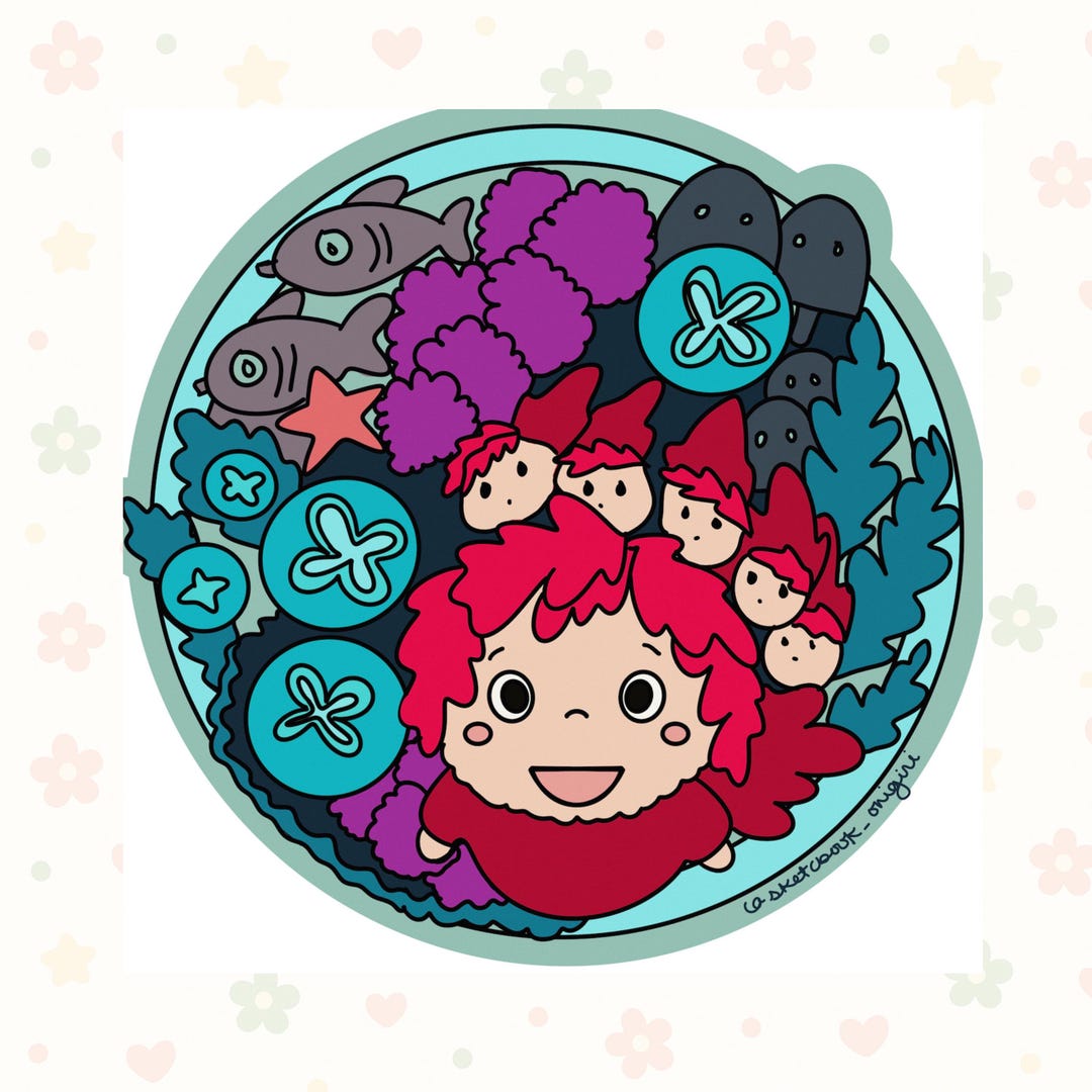Ponyo Bento Vinyl Sticker | Studio Ghibli Anime Decal - Etsy