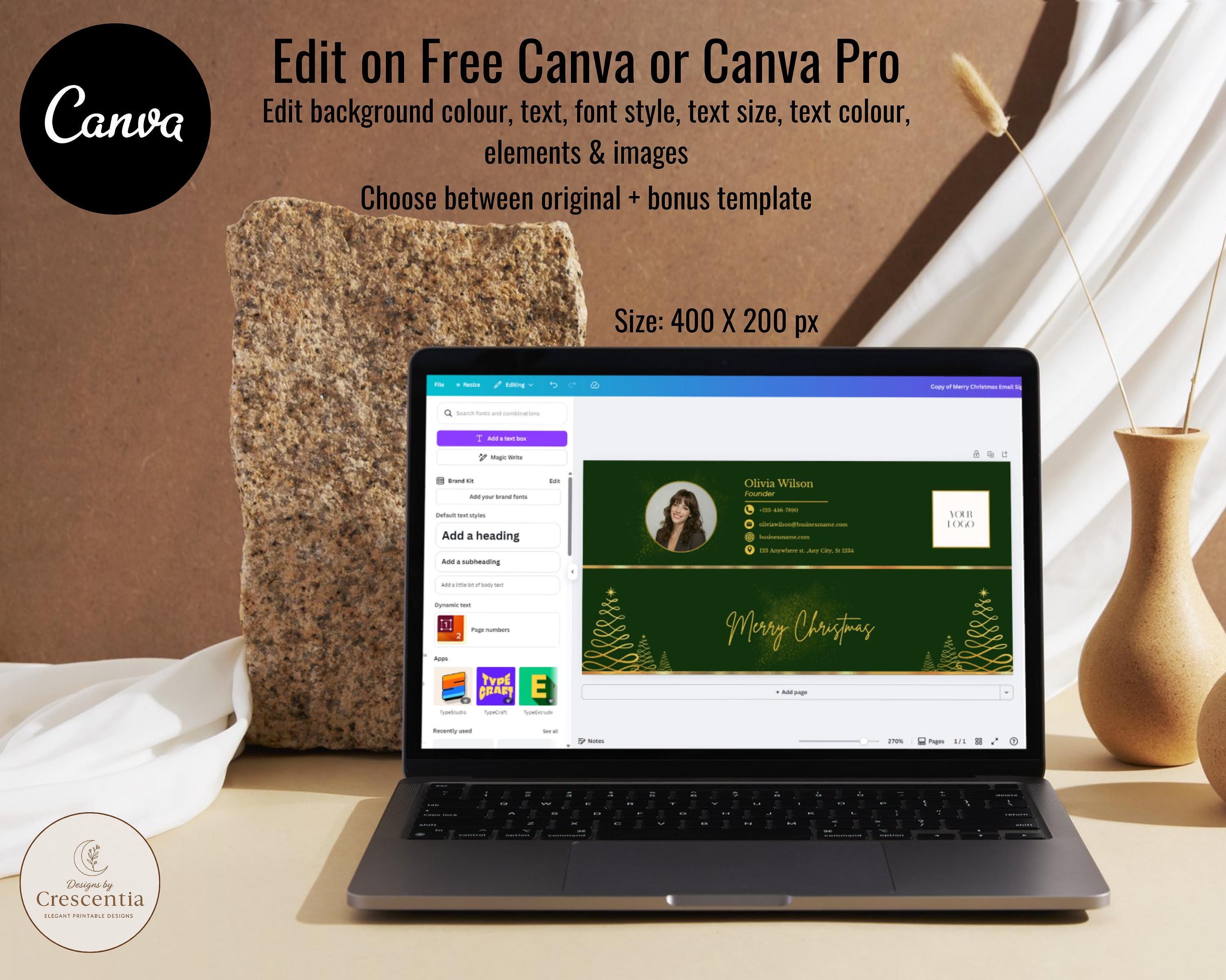 Christmas Themed Email Signature for Businesses (digital Canva Template ...