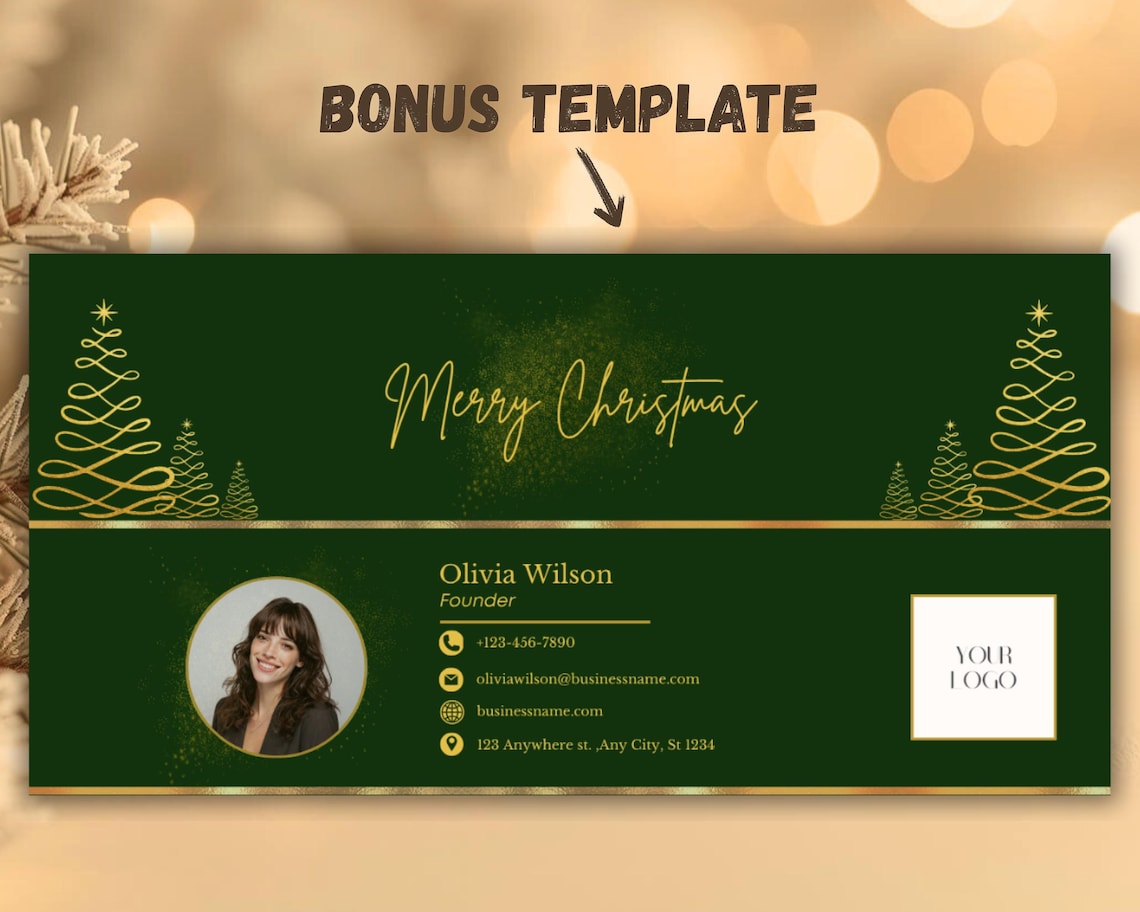 Christmas Themed Email Signature for Businesses (digital Canva Template ...