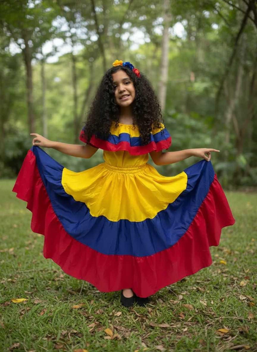 Colombian Tri-color Dress for Girls - Traditional - Etsy