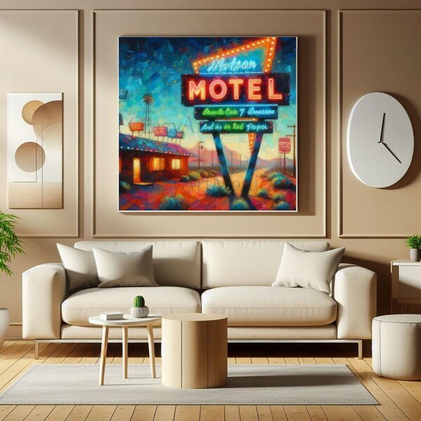 Neon Motel Sign - Etsy