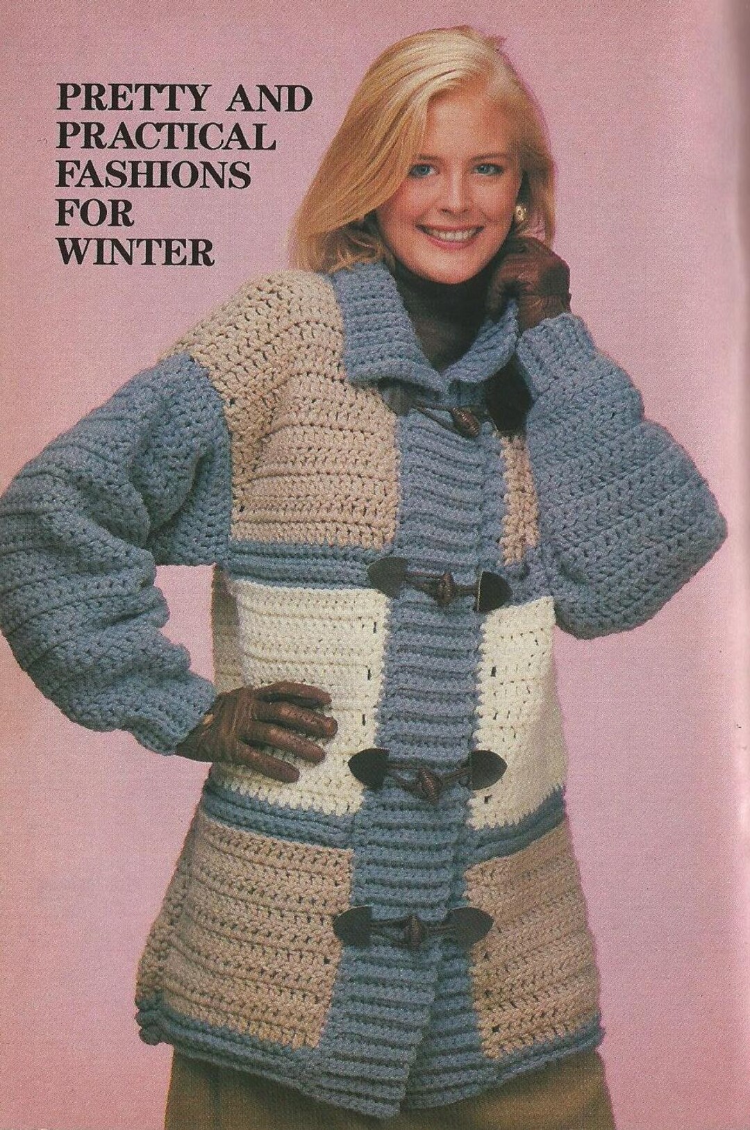 Women's Country Cardigan Sweater Coat Vintage 1989 Crochet Pattern PDF ...