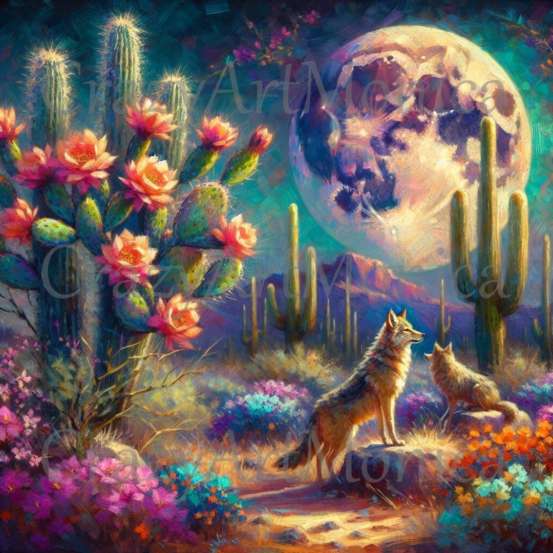 Printable Wall Art PNG & JPG Files Instant Download Wolves Wolf Moon ...