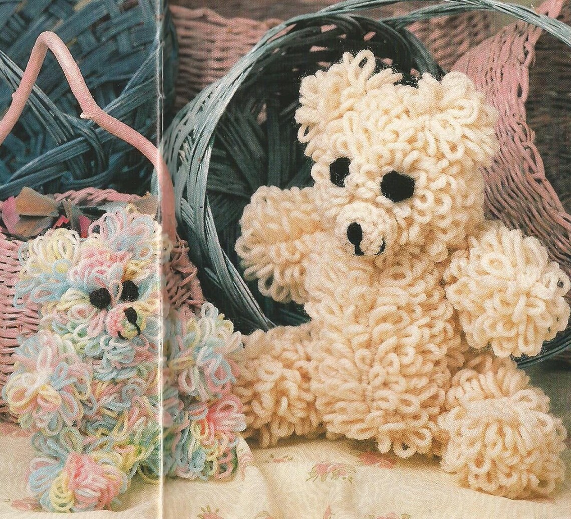 Loop Stitch Teddies Plush Stuffed Toy Vintage 1990 Crochet - Etsy