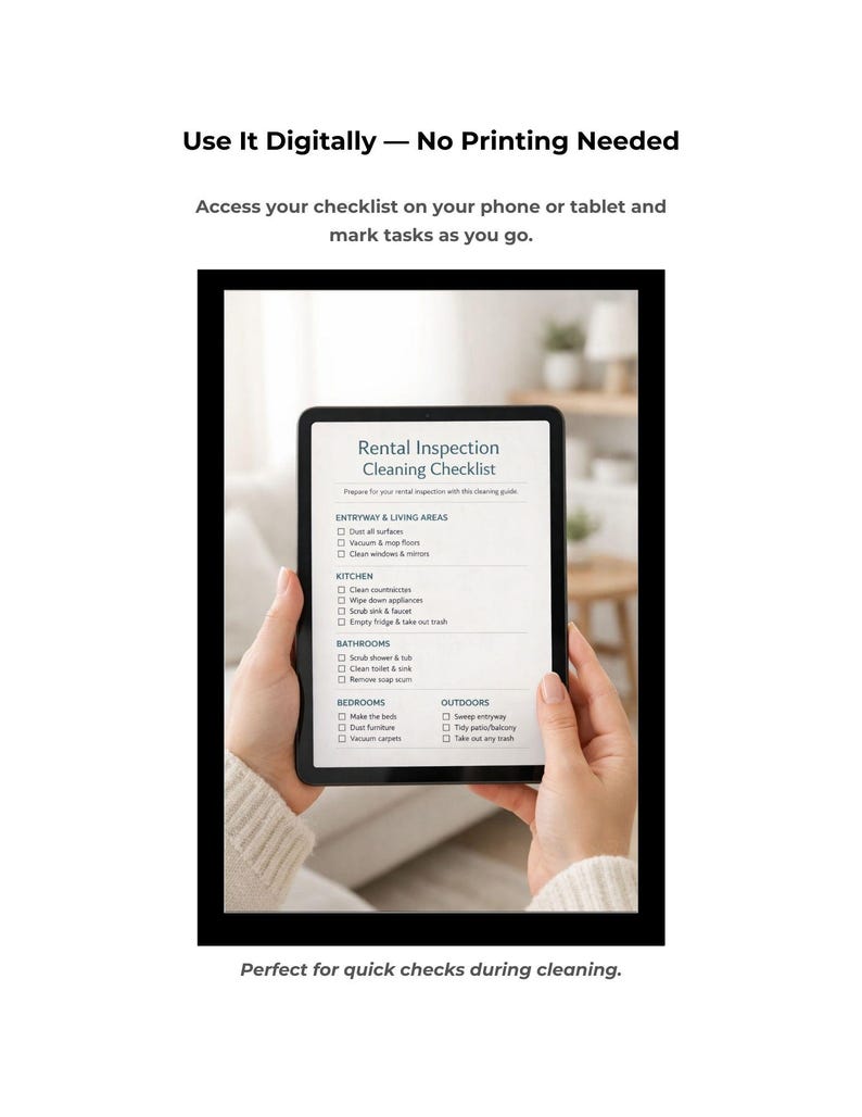 Rental Inspection Cleaning Checklist Printable – Move Out Cleaning ...