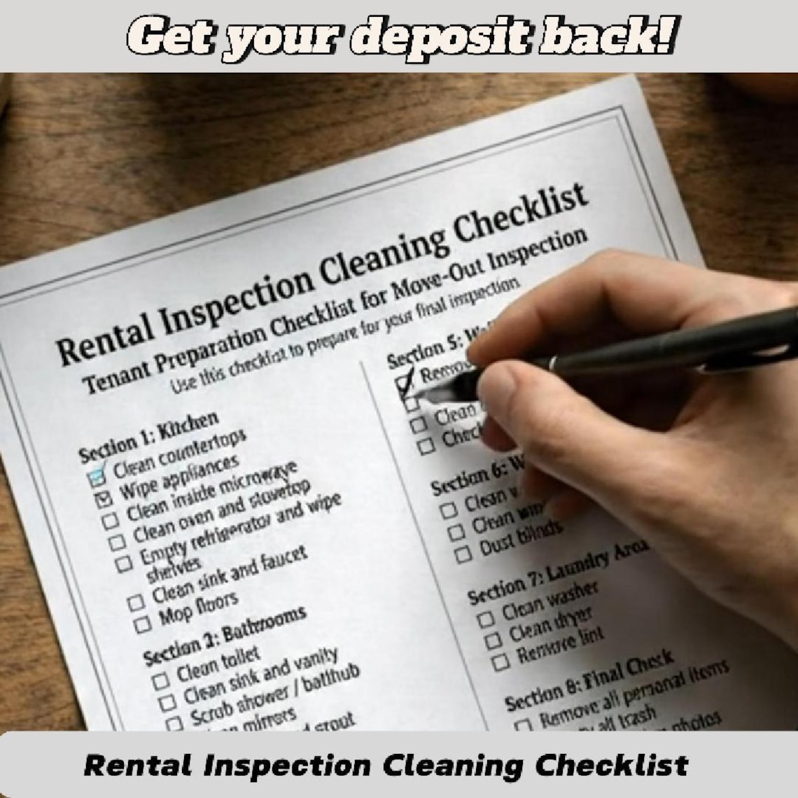 Rental Inspection Cleaning Checklist Printable – Move Out Cleaning ...
