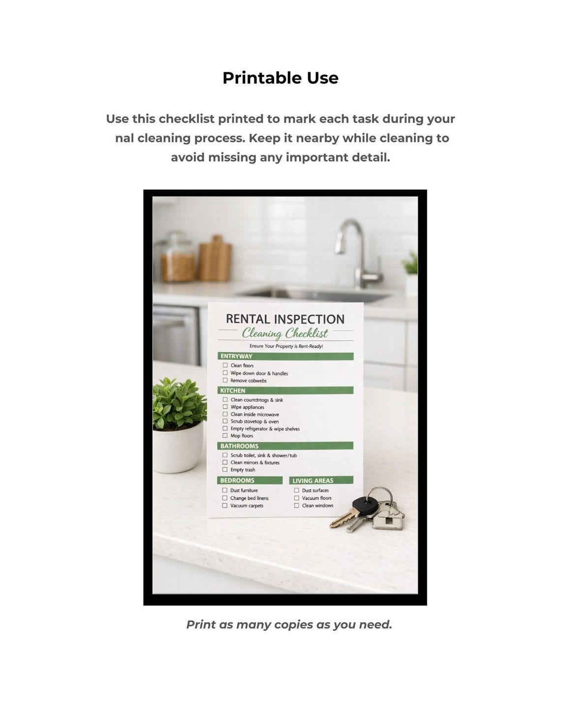 Rental Inspection Cleaning Checklist Printable – Move Out Cleaning ...