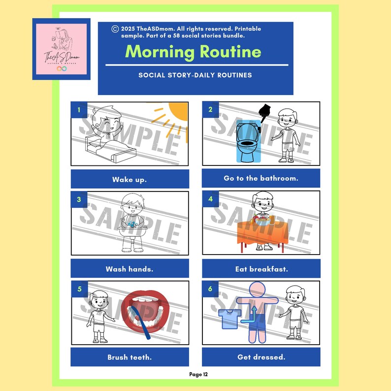 Autism Social Stories Printable PDF Bundle | 58 Visual Supports for ...