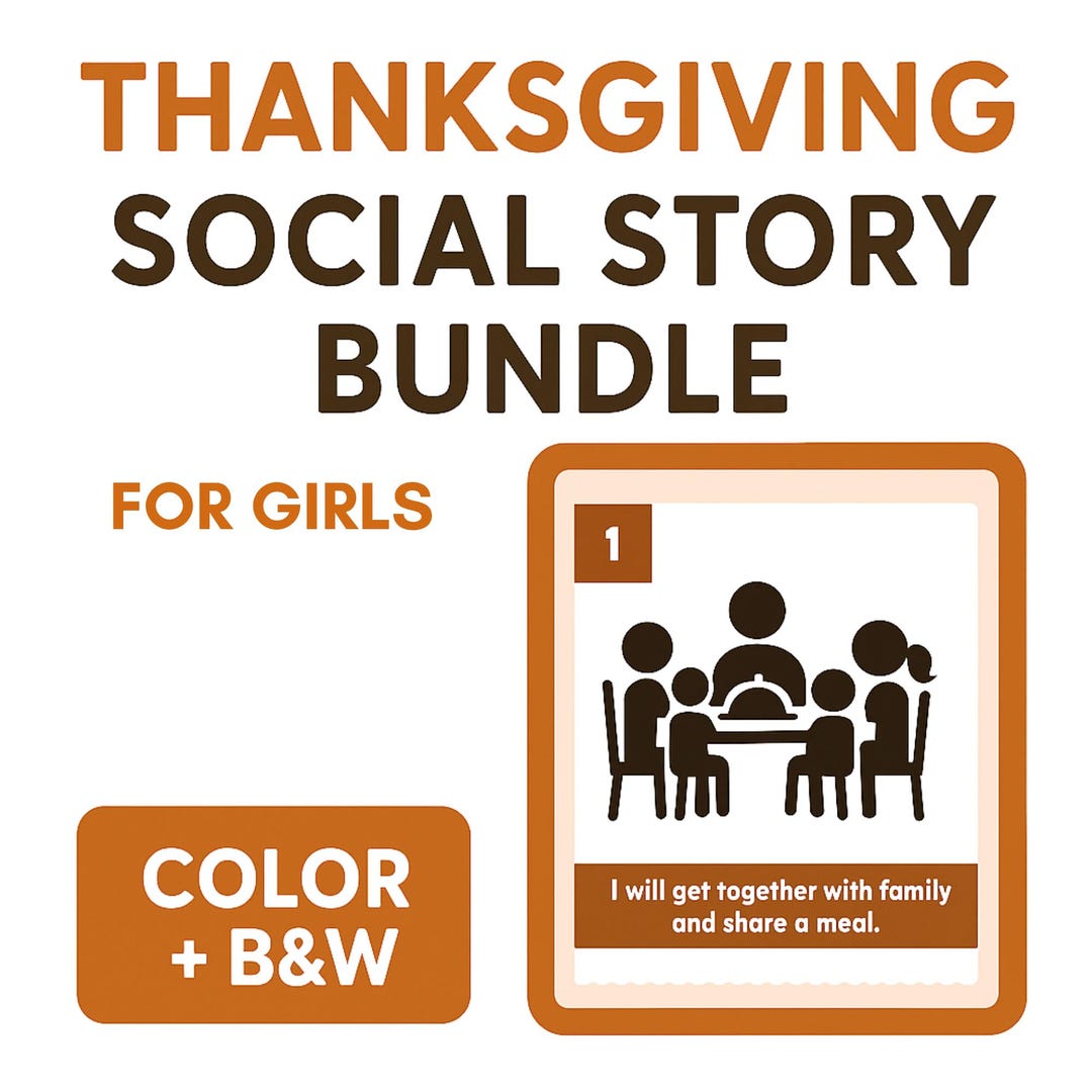 Thanksgiving Social Story for Autism | Holiday Visual Routine ...