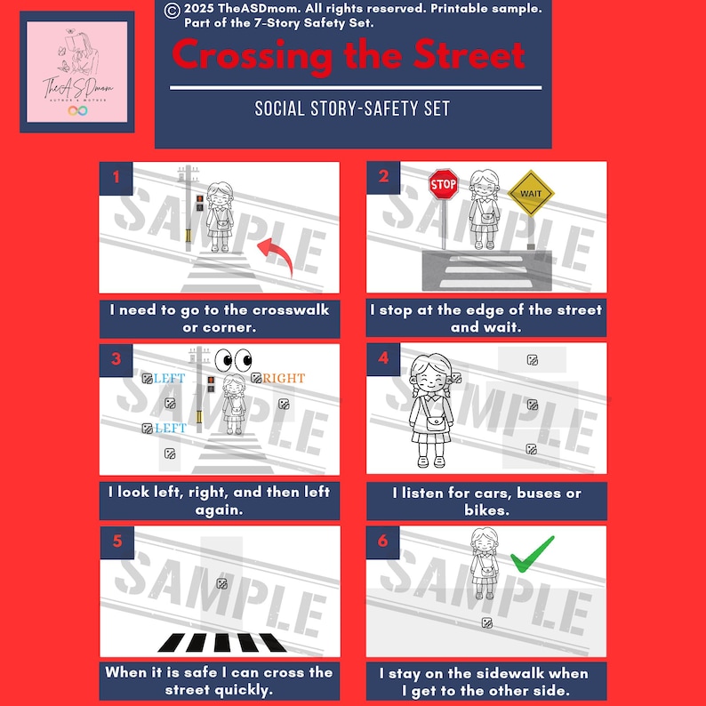 7 Autism Social Stories | SAFETY SET | (printable Pdf) | Girl Version ...