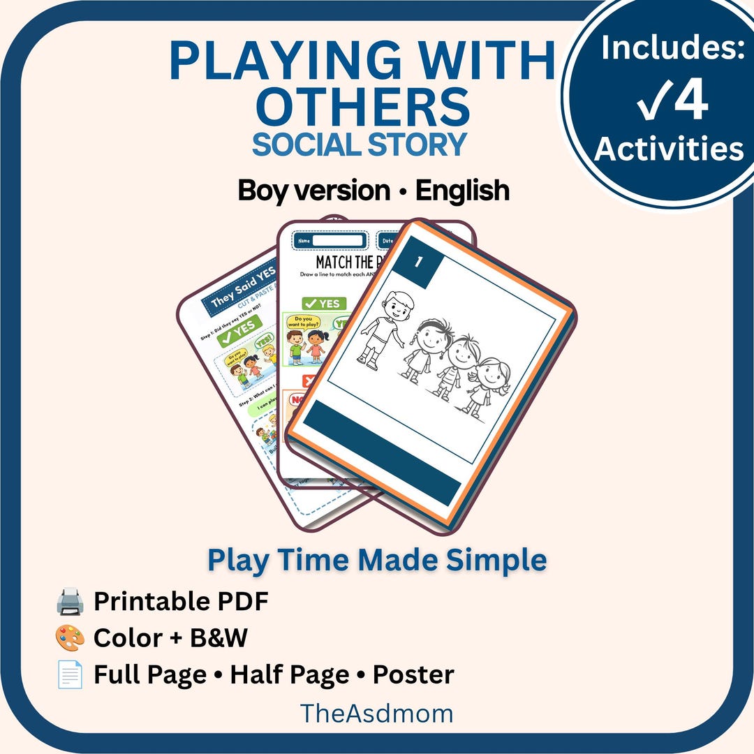 Playing With Others Social Story | Flexible Play Rules | SEL | Visual ...