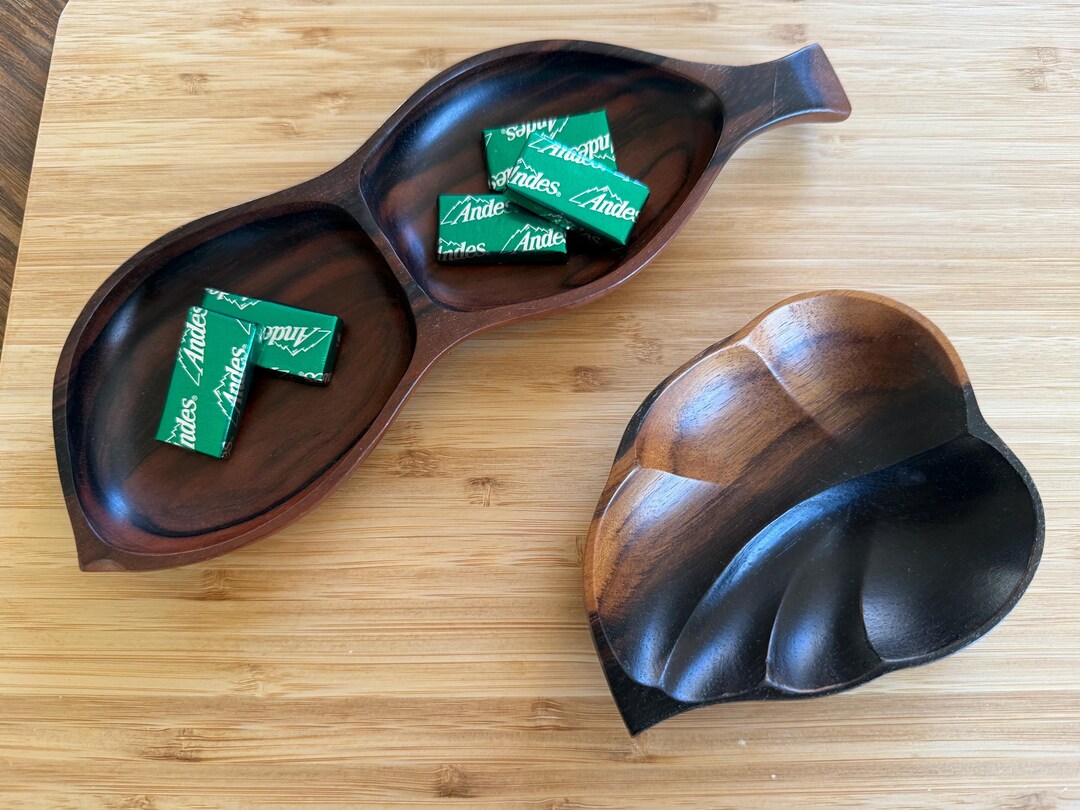 Monkey Pod Wood Dish Set | Hand-carved Philippine Catchall Trays - Etsy