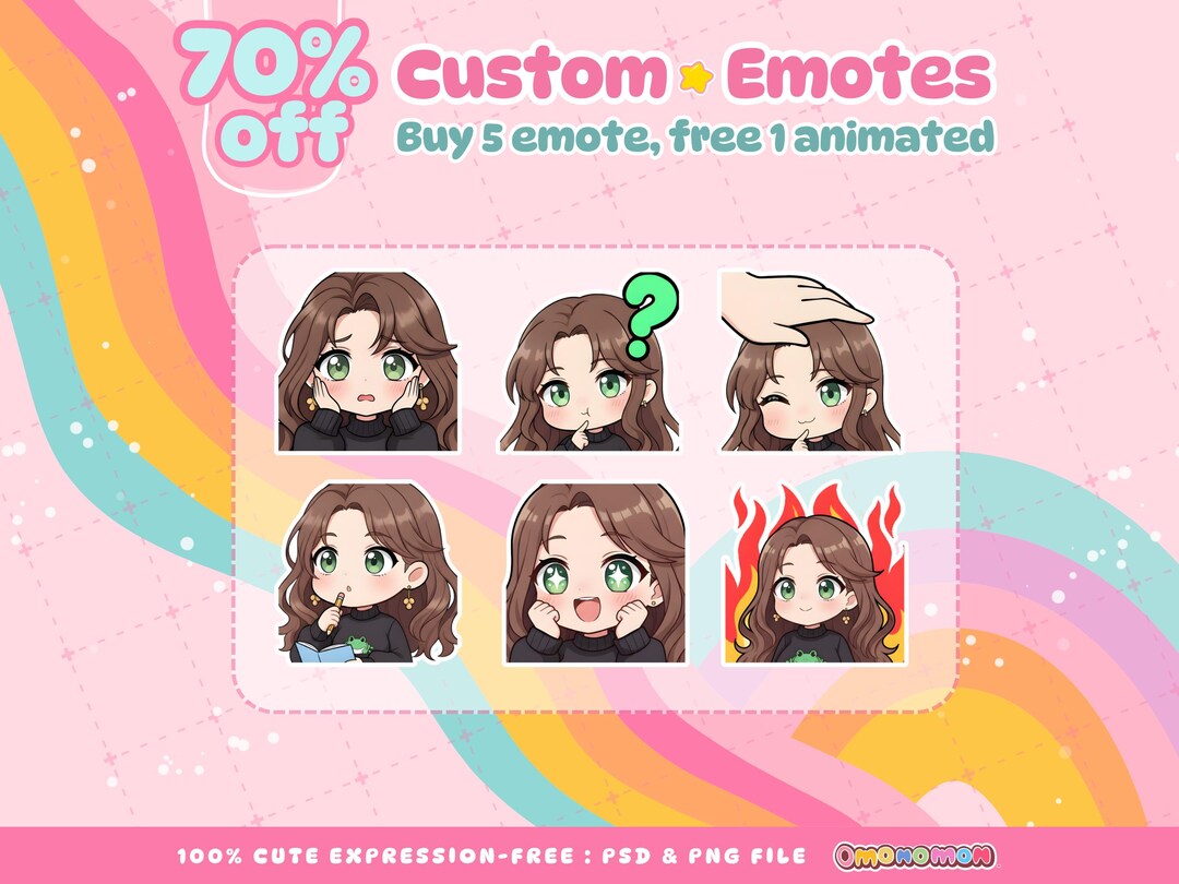Custom Vtuber Emotes | Kawaii Twitch Stickers | Digital Art Commission ...