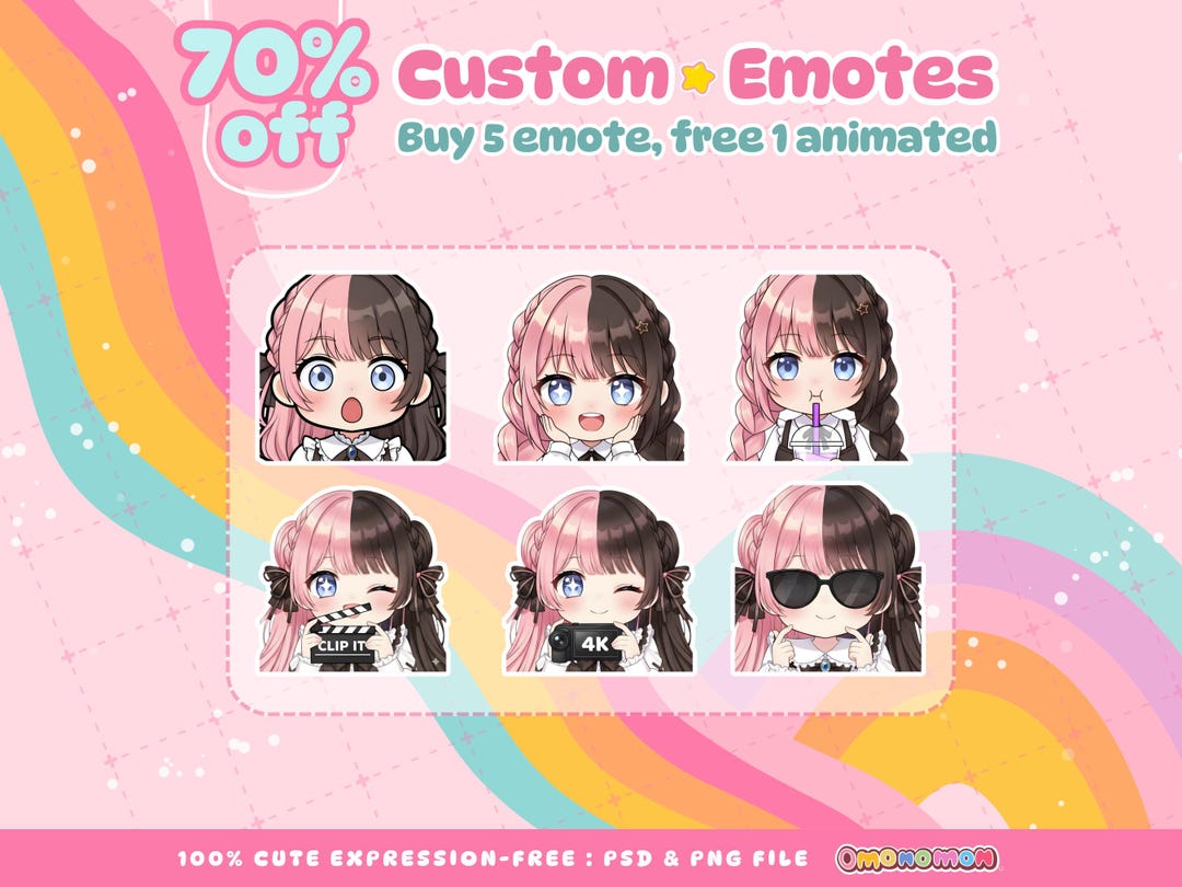 Custom Vtuber Emotes | Streamer Emoji Illustration | Digital Emote ...