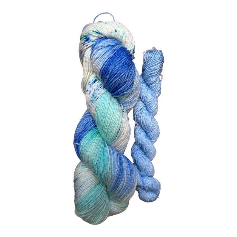 Yarn Set Merino Wool Sock Yarn 2 Piece Set: Speckled Blue Wool Yarn ...