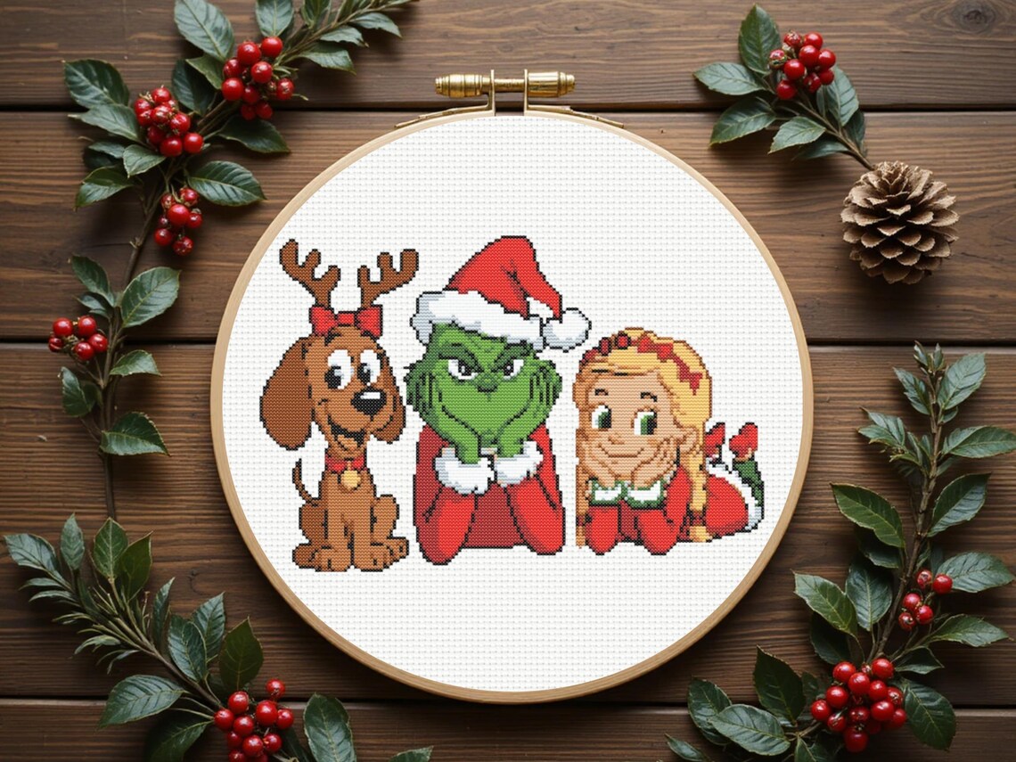 Grinch Cross Stitch Pattern, Christmas Cross Stitch Patterns, Instant ...