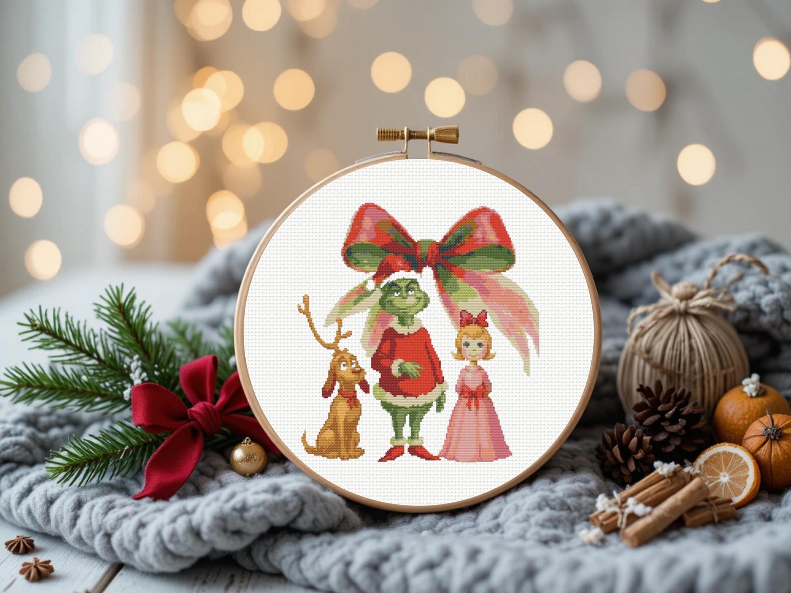 Grinch Cross Stitch Pattern, Christmas Cross Stitch Patterns, Instant ...