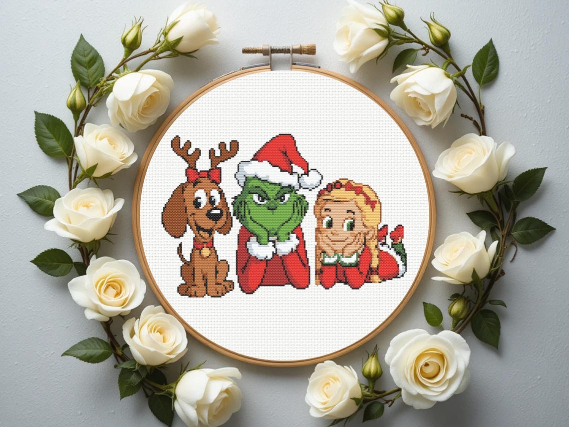 Grinch Cross Stitch Pattern, Christmas Cross Stitch Patterns, Instant ...