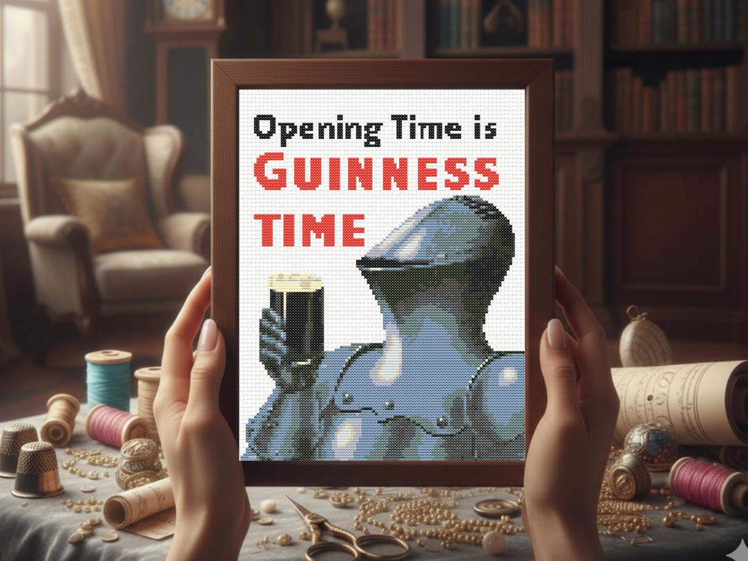 Guinness Cross Stitch Pattern, Knight Cross Stitch Pattern, Instant PDF ...