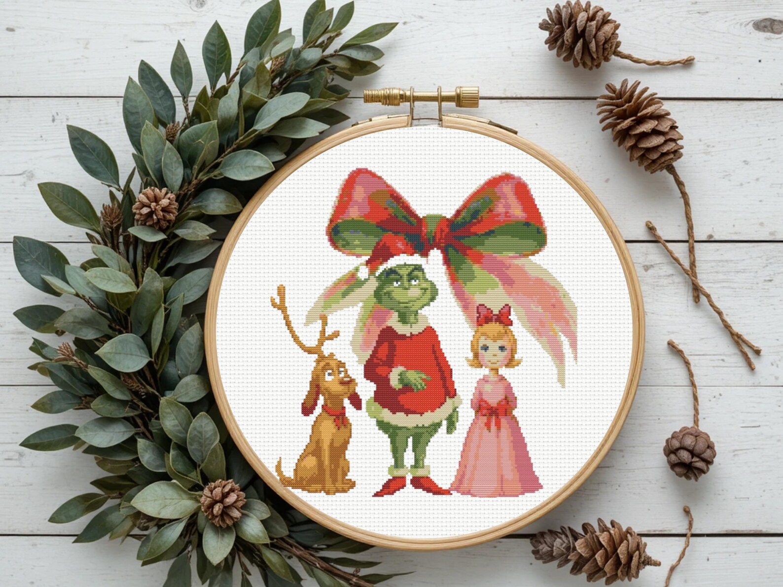 Grinch Cross Stitch Pattern, Christmas Cross Stitch Patterns, Instant ...