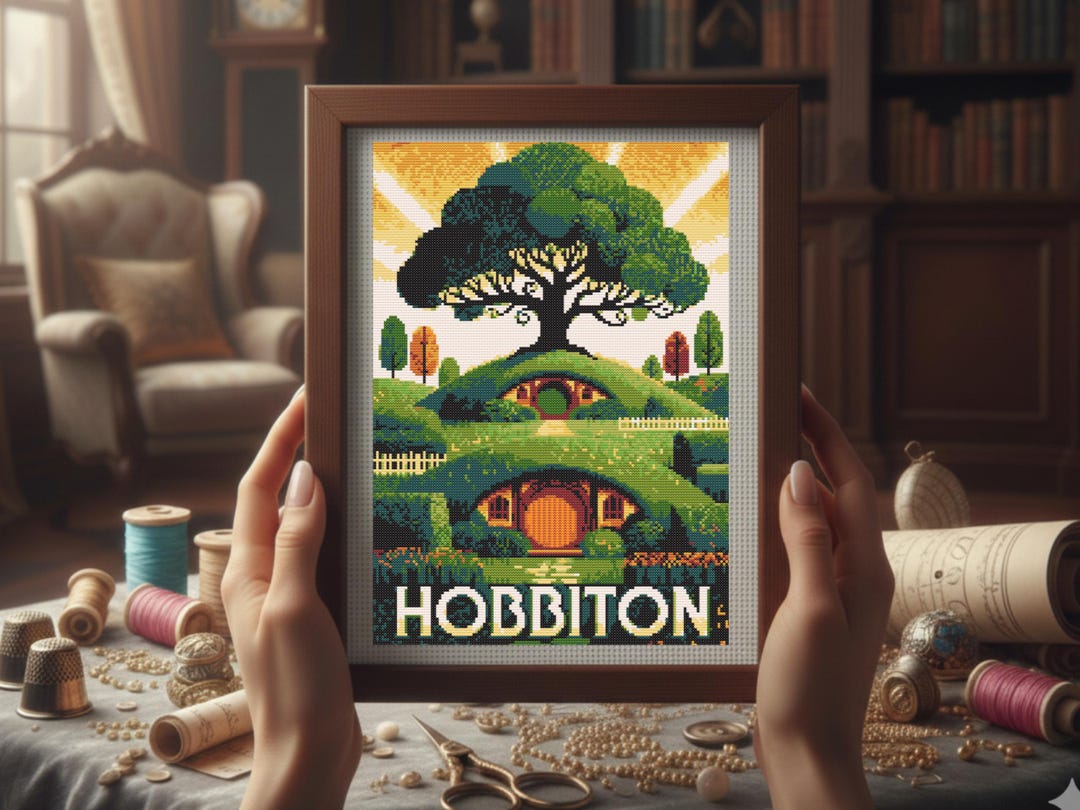 Hobbiton Cross Stitch Pattern, Shire Cross Stitch Pattern, Middle Earth ...