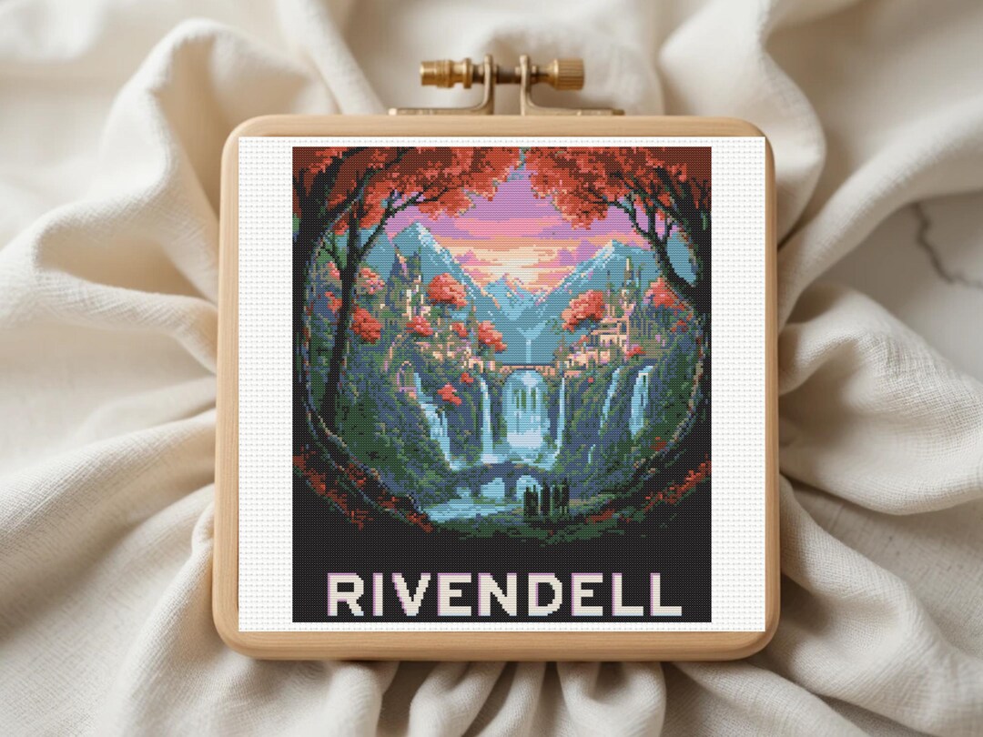 Rivendell Cross Stitch Pattern, Fantasy Earth Cross Stitch Pattern ...