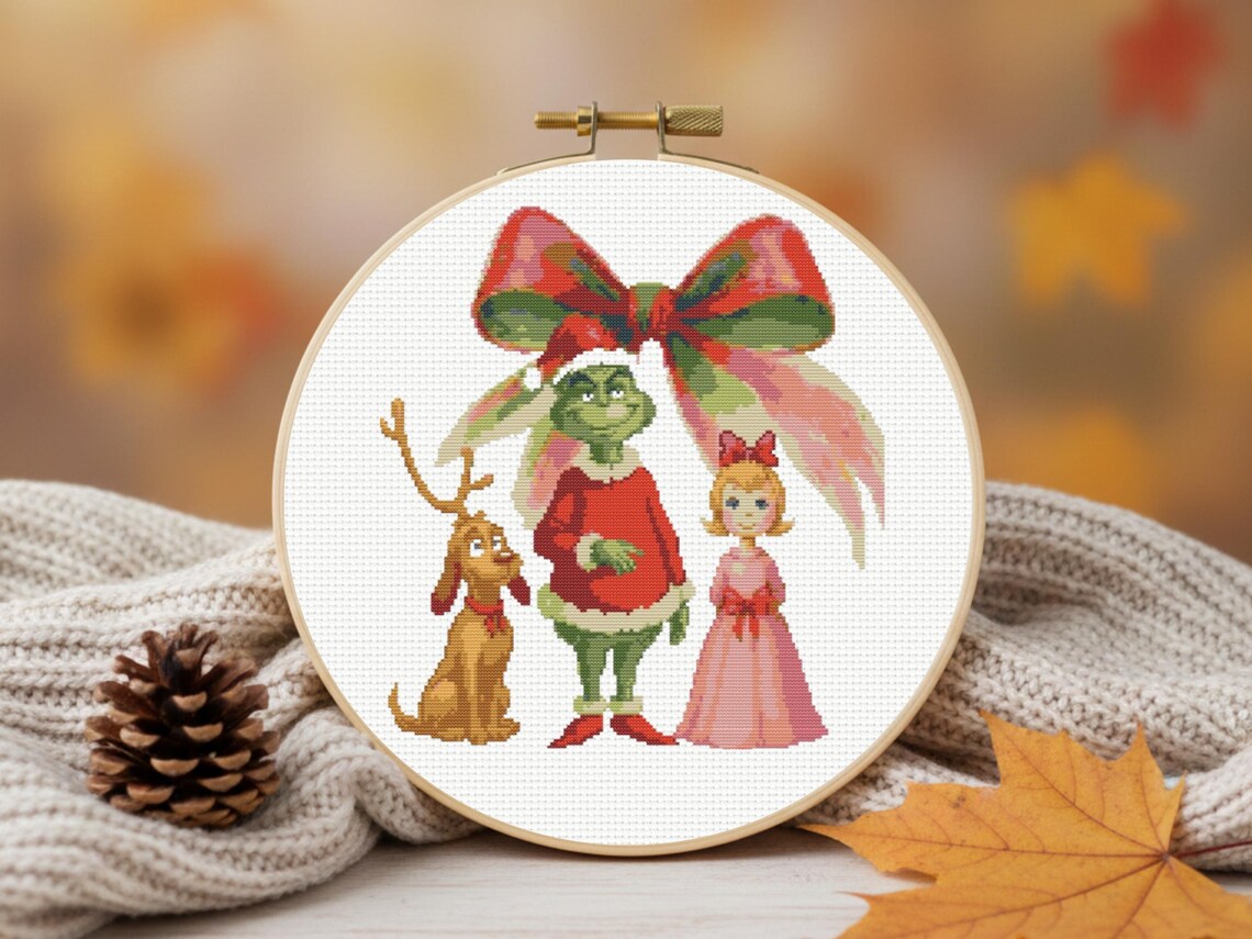 Grinch Cross Stitch Pattern, Christmas Cross Stitch Patterns, Instant ...