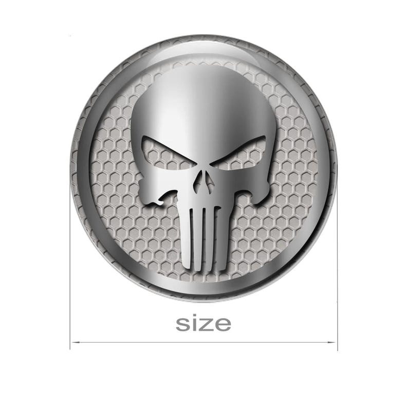 Skull Wheel Rim Decals Set of 4 – 3D Domed Center Cap Stickers – Epoxy ...