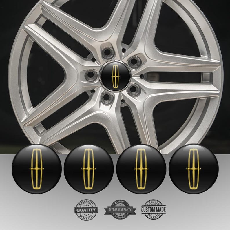 Wheel Center Cap Stickers for Lincoln,domed Epoxy Resin Emblems (set of ...