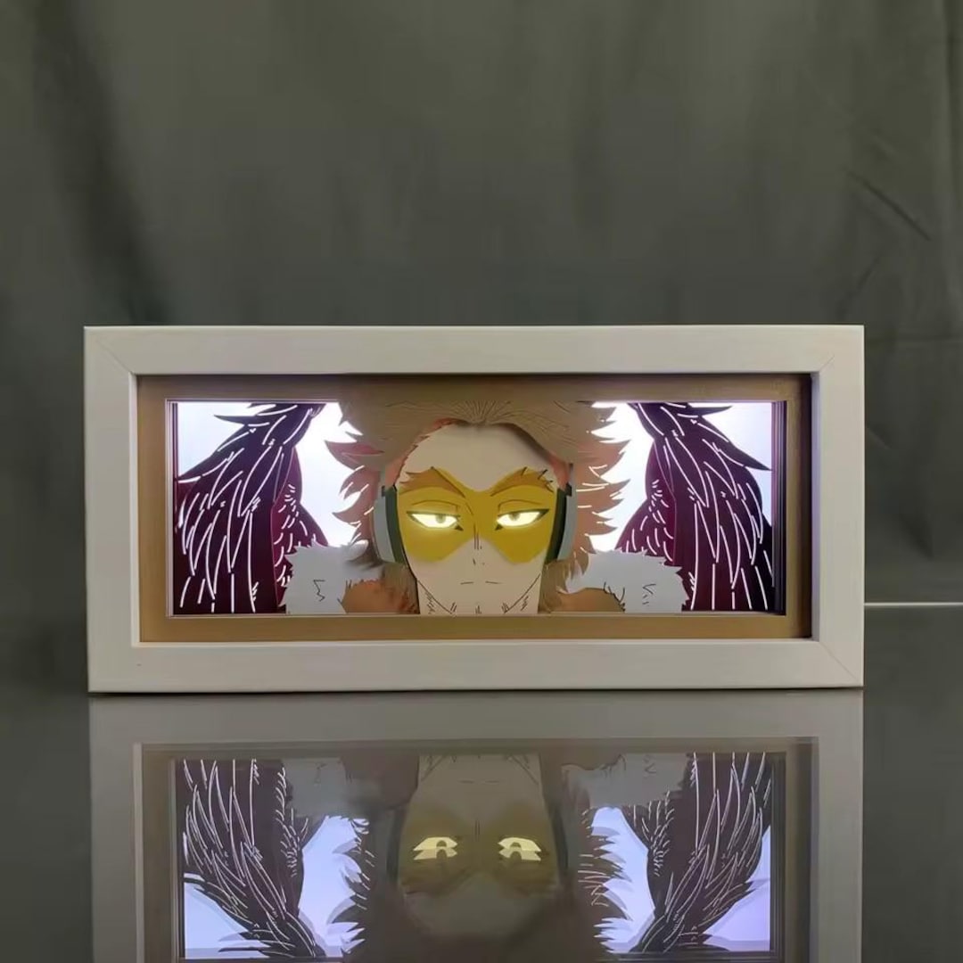 Handcrafted MHA Anime Lightbox: 3D LED Night Light | Hawks MHA - Etsy
